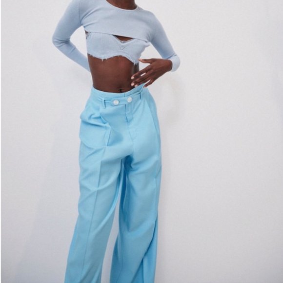 Zara | Pants & Jumpsuits | Zara New With Tags Belted High Waist ...